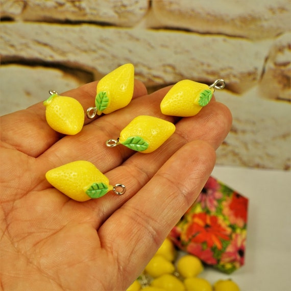 RESIN LEMON CHARMS Mini Lemons With Hooks Lemon Pendants - Etsy