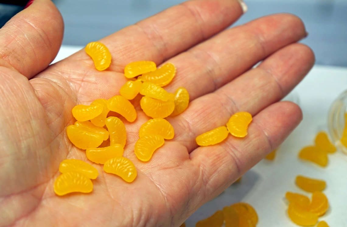 Mini TANGERINE FRUITS SLIME Plastic Tangerine Slices For Craft | Etsy