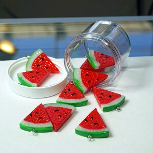 RESIN WATERMELON SLICES Pendants, Watermelon Charms for Jewelry Craft ...
