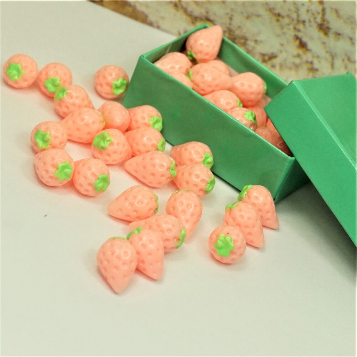 MINI PINK STRAWBERRIES, Dollhouse Fruits, Pastel Colors, Gift for Kids ...