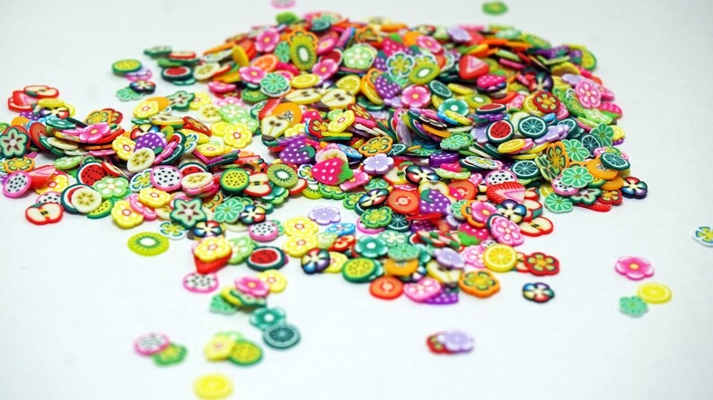 FRUITS FLOWERS FIMO Slices 1000 Fimo Pieces in Gift Box Ready | Etsy
