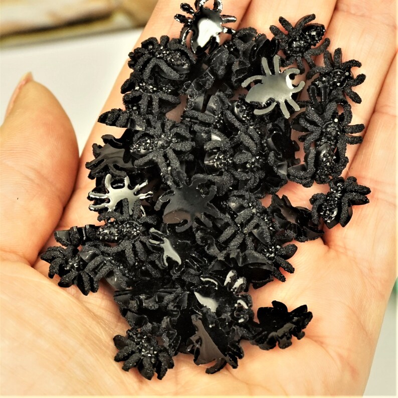 RHINESTONE Black SPIDERS for HALLOWEEN Craft 3D Nail Art - Etsy
