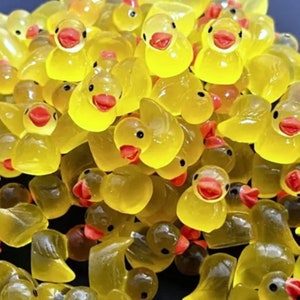 MINI YELLOW DUCKS Fairy Garden Animals Miniature Figures Tiny Baby ...