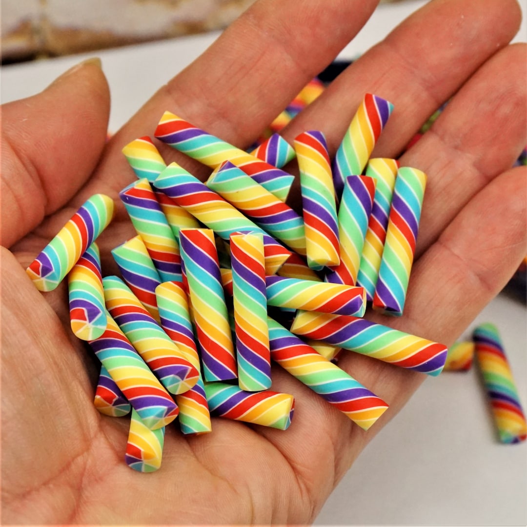 Rainbow Swirl Candy Sticks: Resin Craft Supplies, Dollhouse Miniatures ...