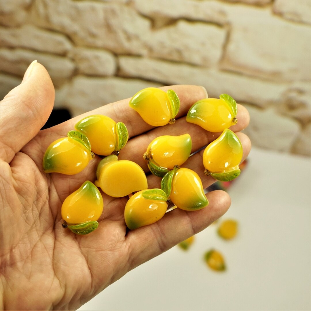Resin Mango Cabochons: Flat Back Fruit Charms, DIY Crafting Pieces - Etsy
