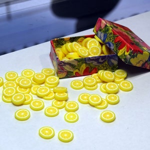 CITRUS LEMON FIMO Slices for Craft in Gift Box Polymer Clay | Etsy