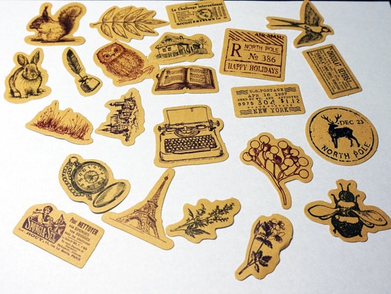 VINTAGE PEEL OFF Stickers for Craft 23 Pcs in Gift Box Small | Etsy