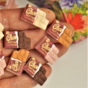 MINI CHOCOLATE BARS, Dollhouse Candies, Flat Back Cabochons, Small Gift ...