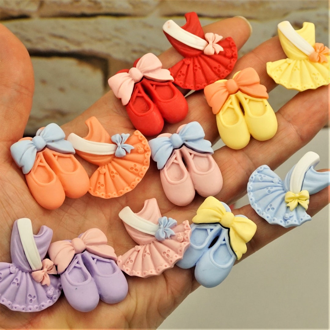 Ballerinas Outfit - Resin Shoe and Dress - Flatback Cabochons - for ...