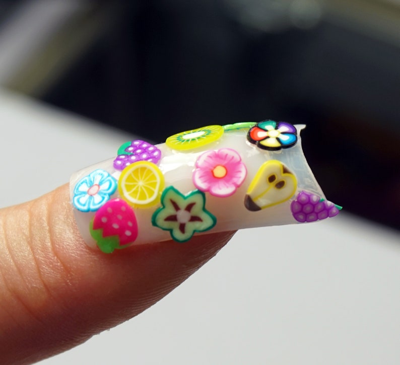 FRUITS FLOWERS FIMO Slices 1000 Fimo Pieces in Gift Box Ready | Etsy