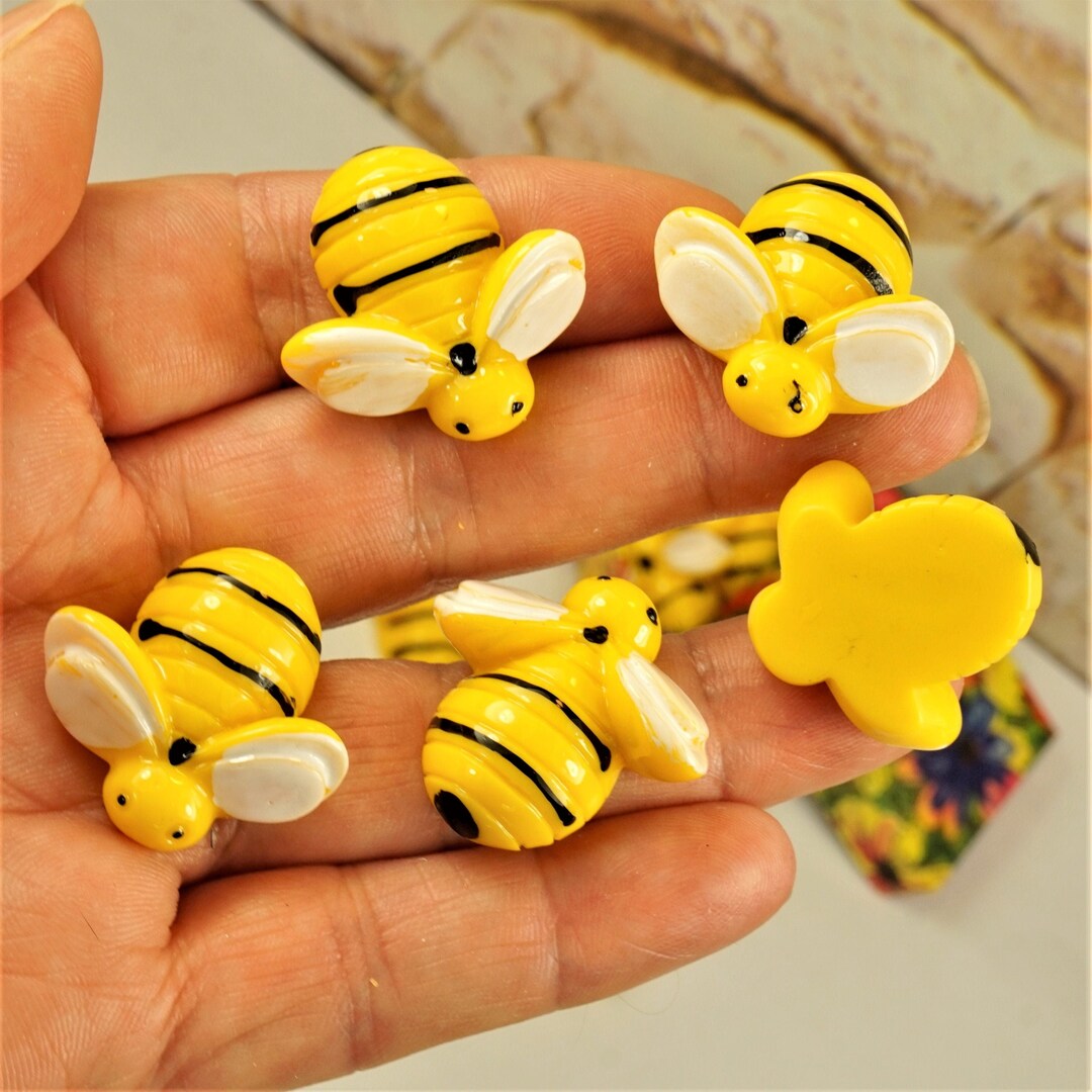 FLAT BACK BEES for Diy Crafts, Honey Bee Cabochons, 3D Mini Figure ...