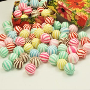 RESIN CANDY BALLS Multicolored Chocolate Candies Diy Rainbow Round ...