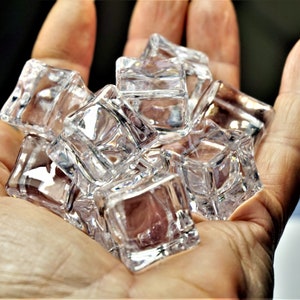LIFELIKE CLEAR ICE Cubes, 30 Mm Big Size Crystal Clear Ice Cubes, Small ...
