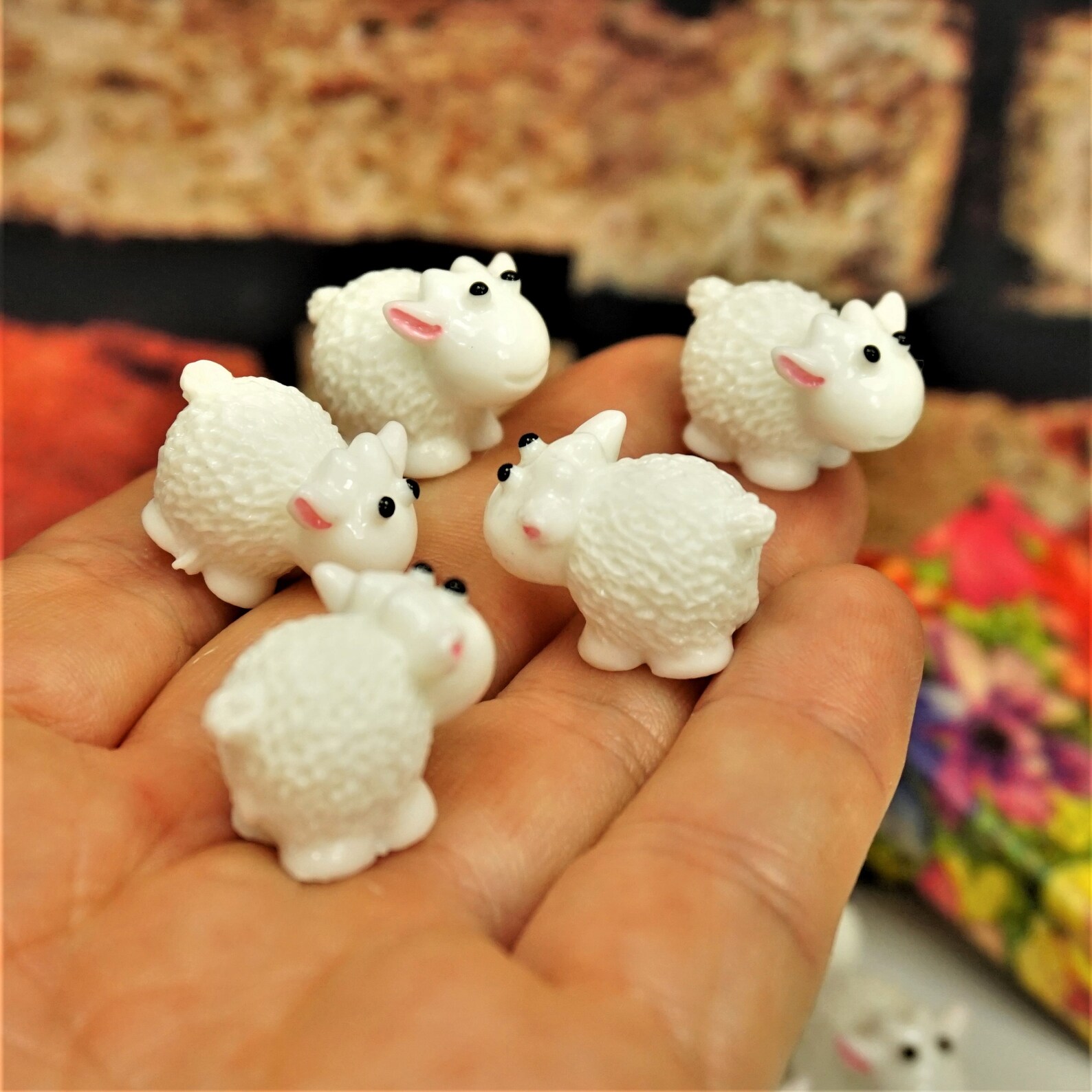 Miniature Baby Lamb Figurines, Dollhouse Farm Animals, Craft Supply - Etsy
