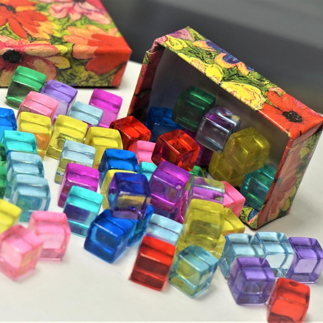 3/8" Transparent Mini Cubes for DIY Craft - 20 Pcs Gift Box - Mini Gift ...