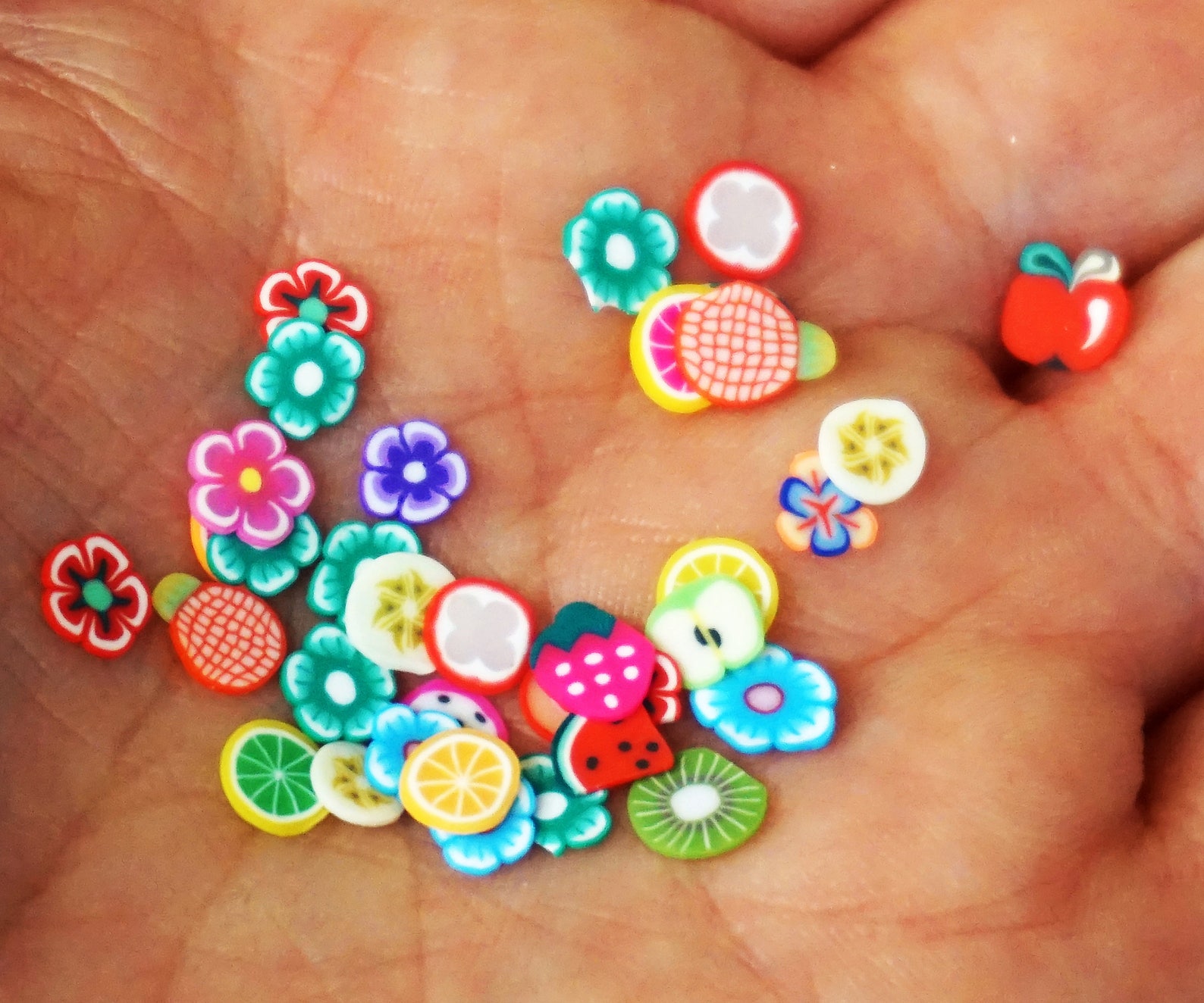 FRUITS FLOWERS Mixed FIMO Slices 1000 Pcs in Gift Box Fruits - Etsy