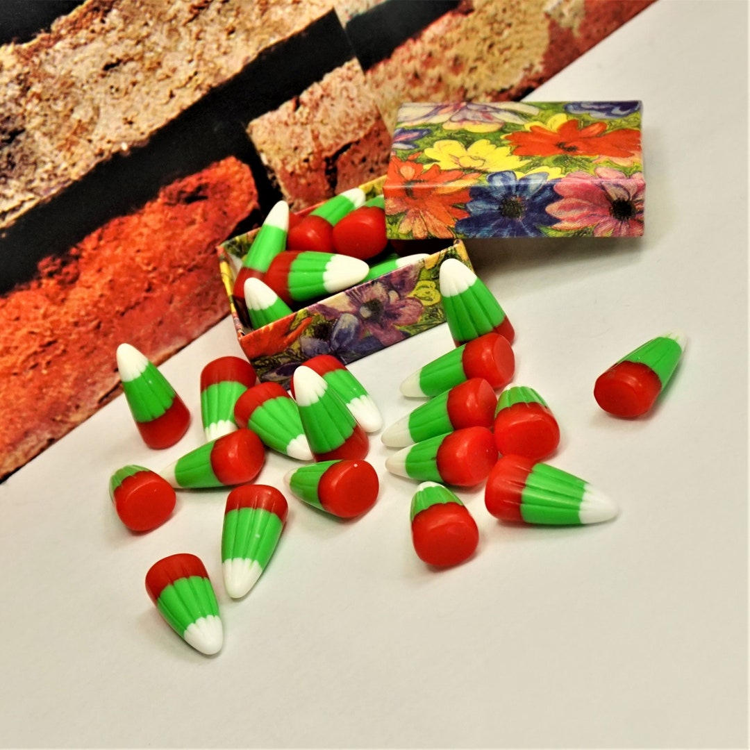 CHRISTMAS CANDY Corn, DIY Candy Cabochons, Candy Corns for Christmas Craft, 10 Pcs in Gift Box ...