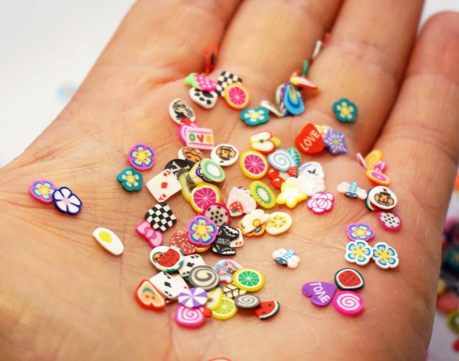 MIXED FIMO SLICES Polymer Clay Beads 1000 Fimo Pieces Gift Box | Etsy