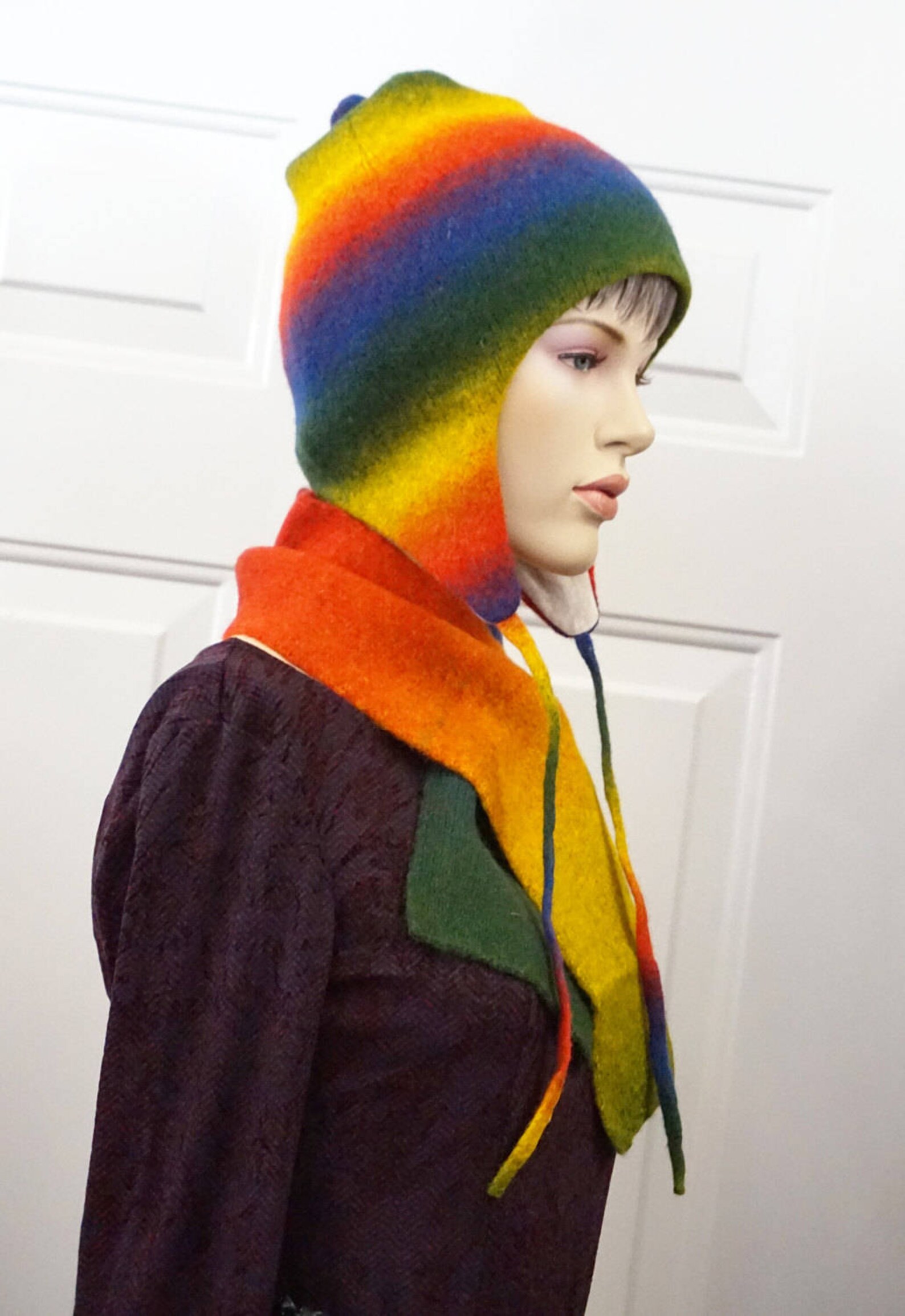 Rainbow Merino Wool Hat and Scarf Set – Kids Winter Knitwear - Etsy