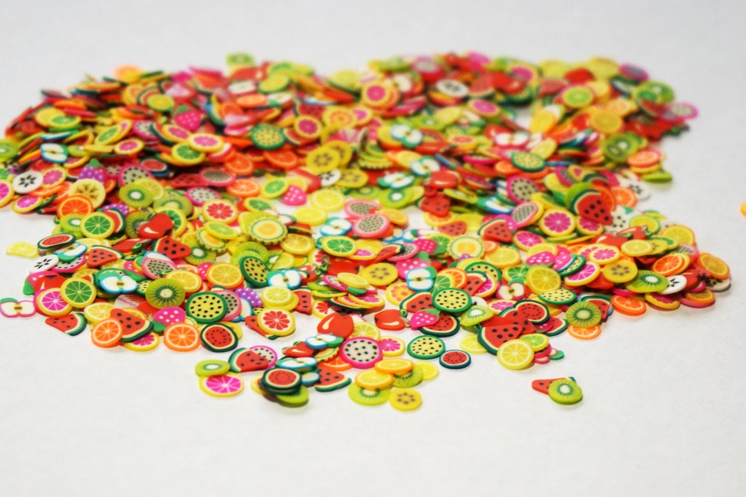 FRUITS FIMO SLICES, Polymer Clay Mini Fruits for Slime, Fruit Charms ...