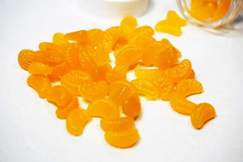 Mini TANGERINE FRUITS SLIME Plastic Tangerine Slices for Craft | Etsy