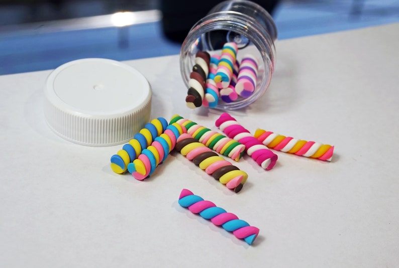 COTTON CANDY Swirl STICKS Slime Charms 12 Pcs in 1/2 Oz Jar - Etsy