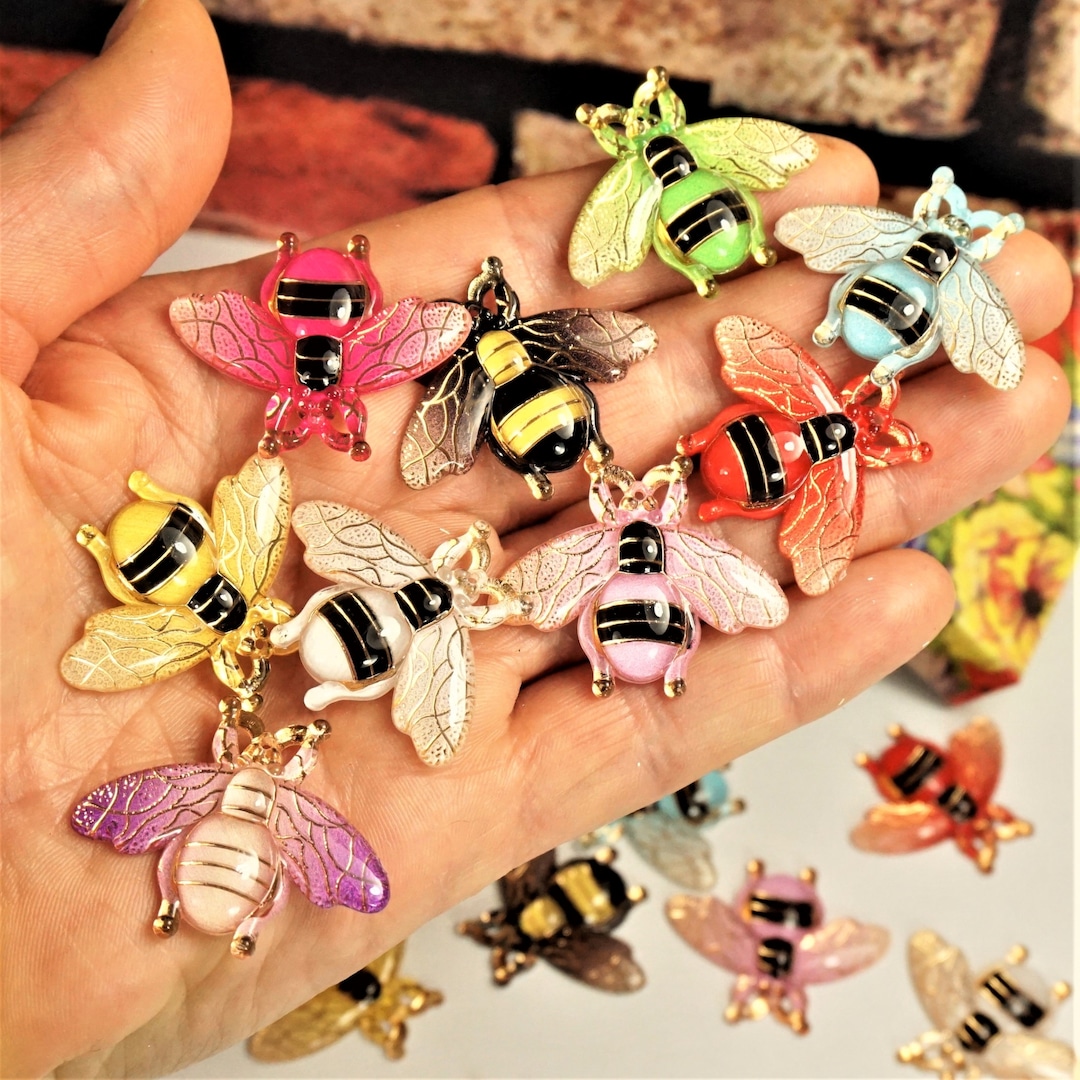 Resin Bee Charms - Assorted Bumblebee Cabochons, Scrapbooking, Decoden ...