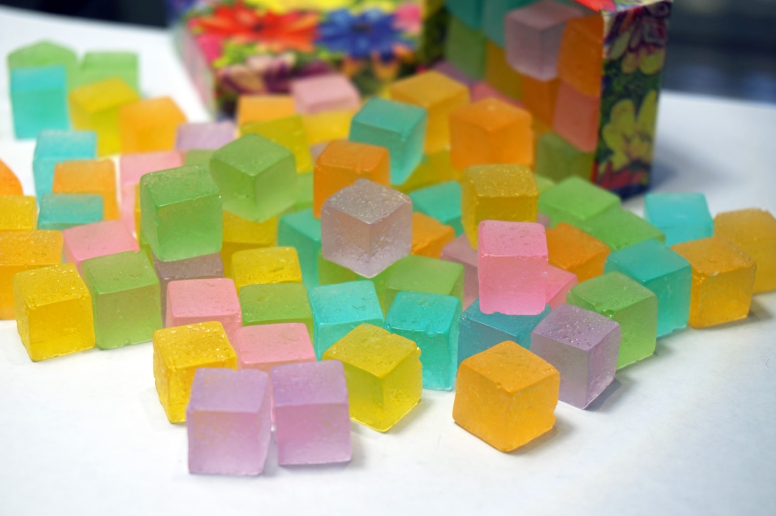 MULTI COLOR FROSTED Cubes 1/2 for Craft Colorful Cubes | Etsy