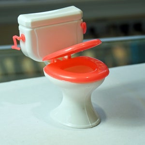 DOLLHOUSE TOILET MINIATURE Dollhouse Bathroom Accessory Birthday Gift ...