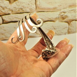 STERLING SILVER UTENSIL Cuff Bracelet, Rare Vintage Towle Fork Heavy ...