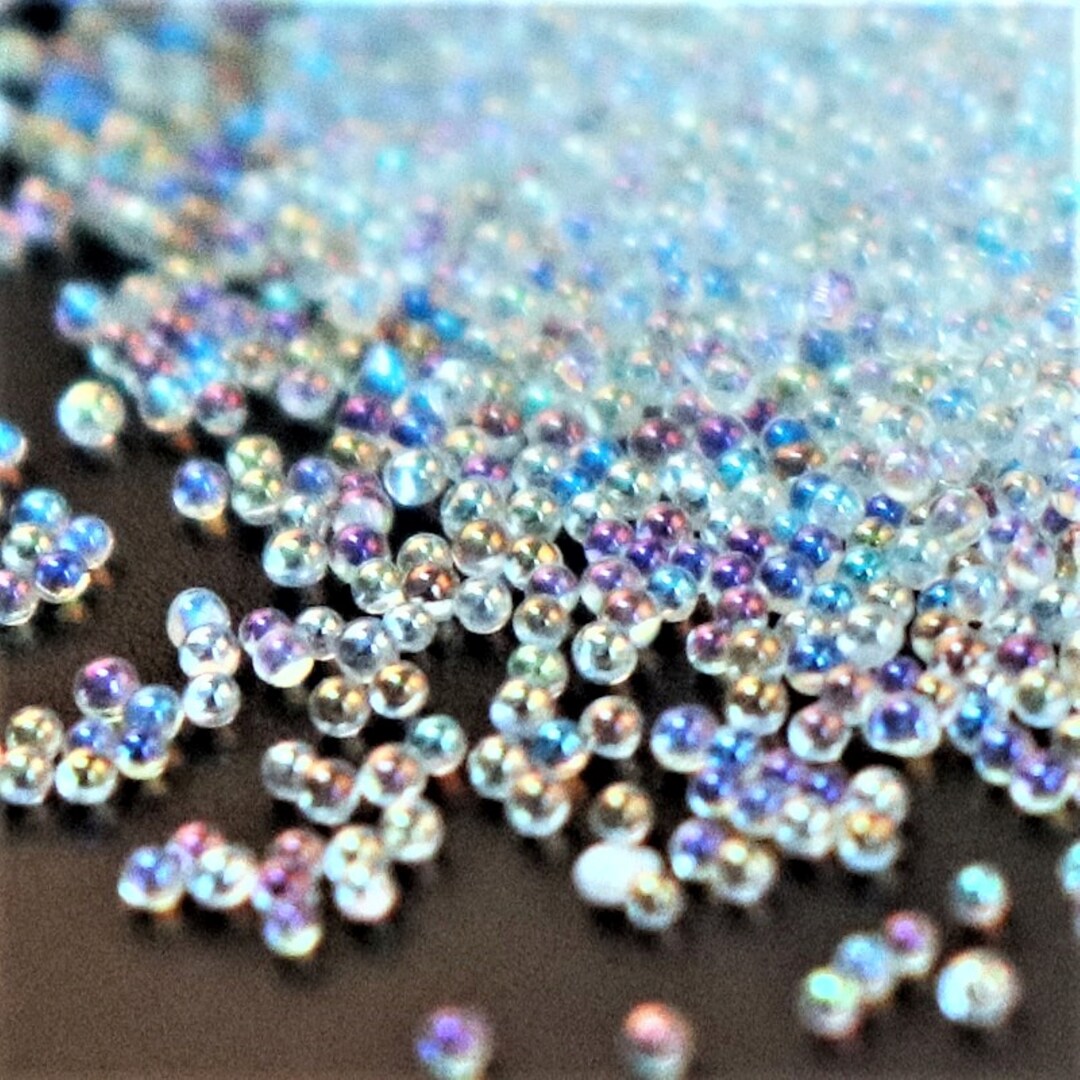 IRIDESCENT CAVIAR BEADS for 3D Nail Art Rainbow Glass Micro Beads in ...