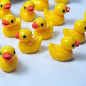 BABY DUCKIES Slime CHARMS Yellow Ducklings Cabochons in Gift Box Diy ...