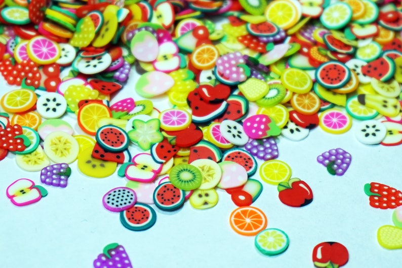 1000 FIMO FRUITS 3D NAIL Art Nail Fimo Slices Fruit Pieces For | Etsy