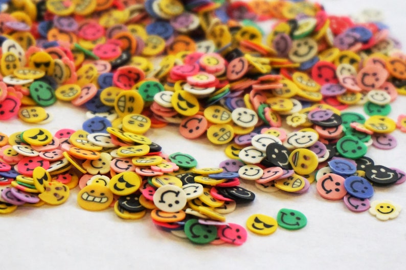 SMILEYS FIMO SLICES Nail Charms 1000 Fimo Pieces Gift Box | Etsy