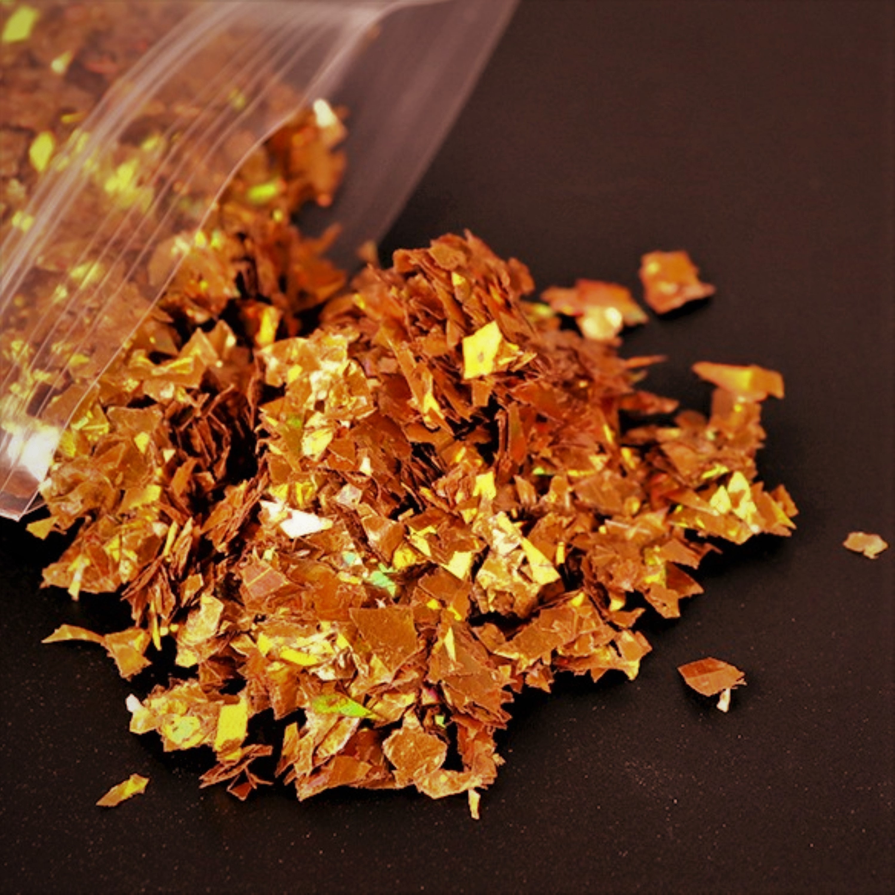 COPPER FLAKES For 3D NAIL Art Irregular Shiny Sequins Metallic | Etsy