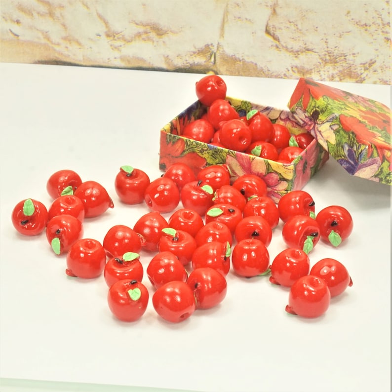 MINI Red APPLES FRUITS for Craft Dollhouse Miniature Food - Etsy