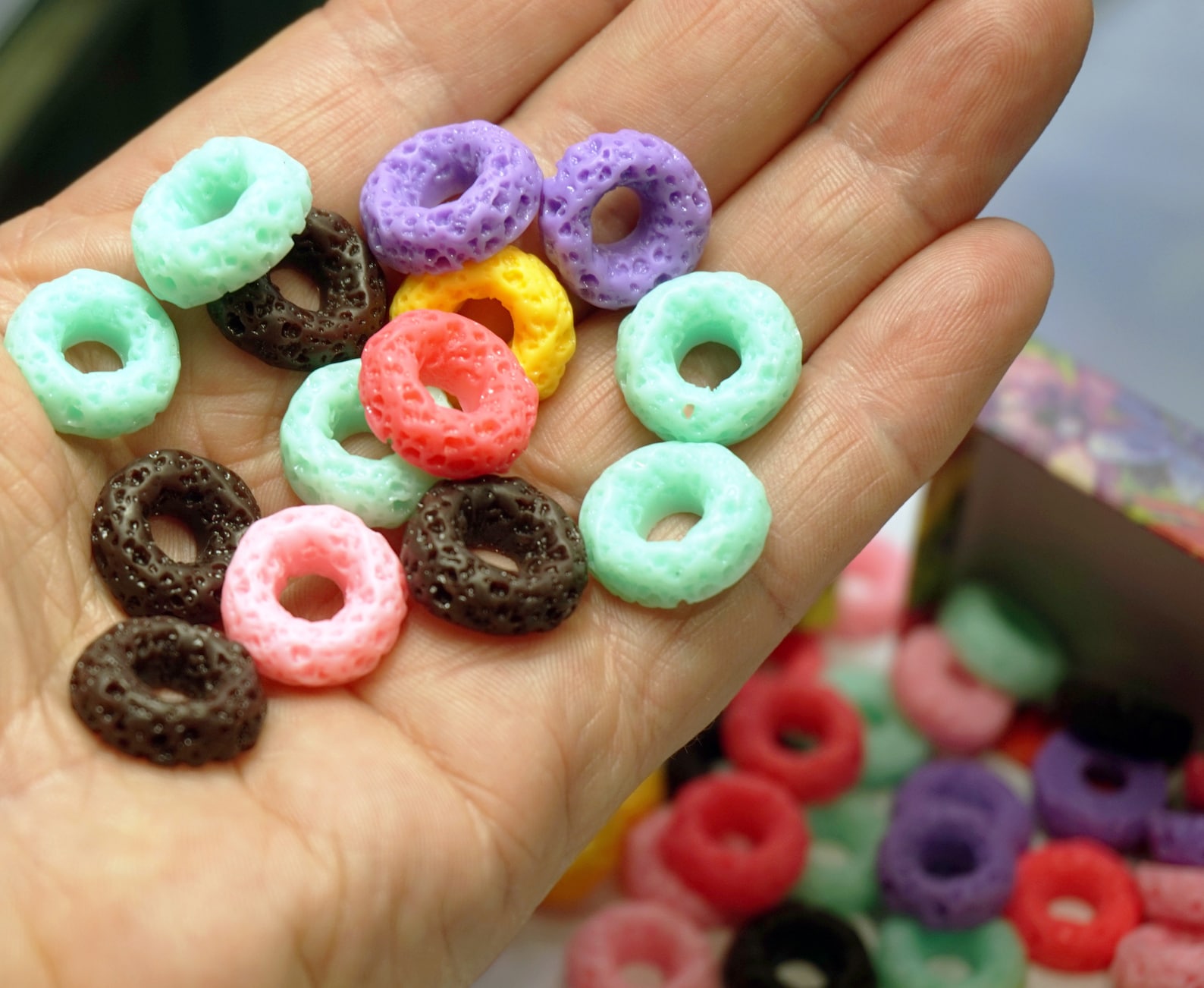 COLORFUL CEREAL for CRAFT, Real Size Froot Loops Cereal, Dollhouse Food ...