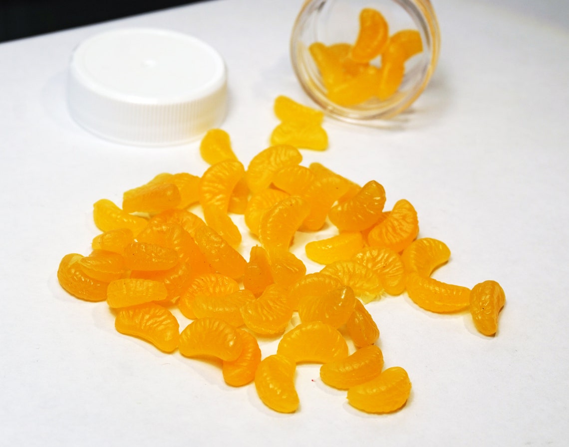 Mini TANGERINE FRUITS SLIME Plastic Tangerine Slices For Craft | Etsy