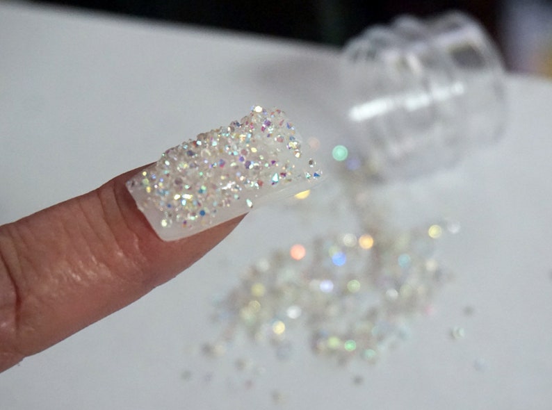 1000 AB PREMIUM CRYSTALS for Nails Swarovski Crystals Pixie - Etsy