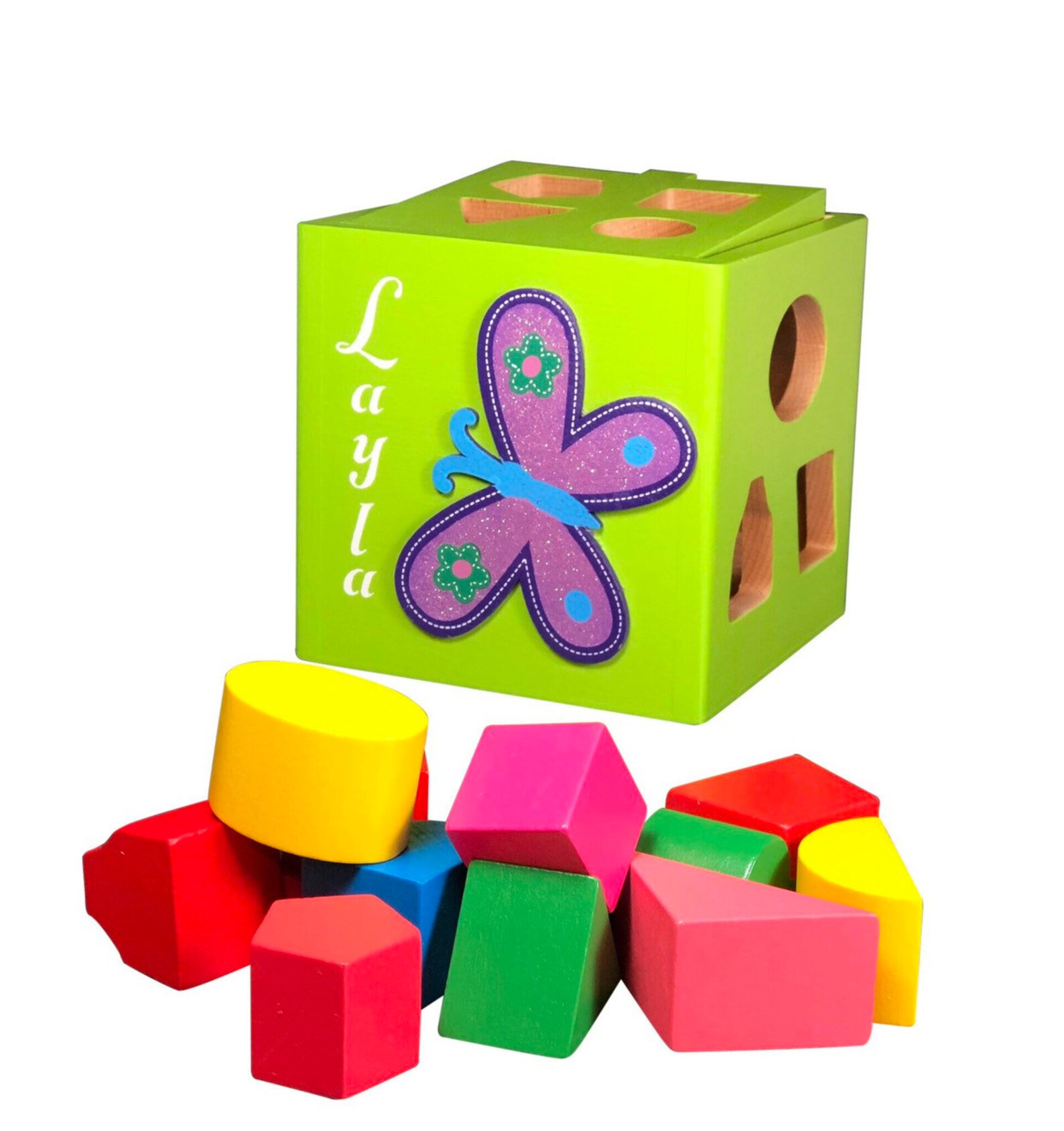 Personalized Baby Toys, Shape Sorting Box, Educational Toys, Wooden ...
