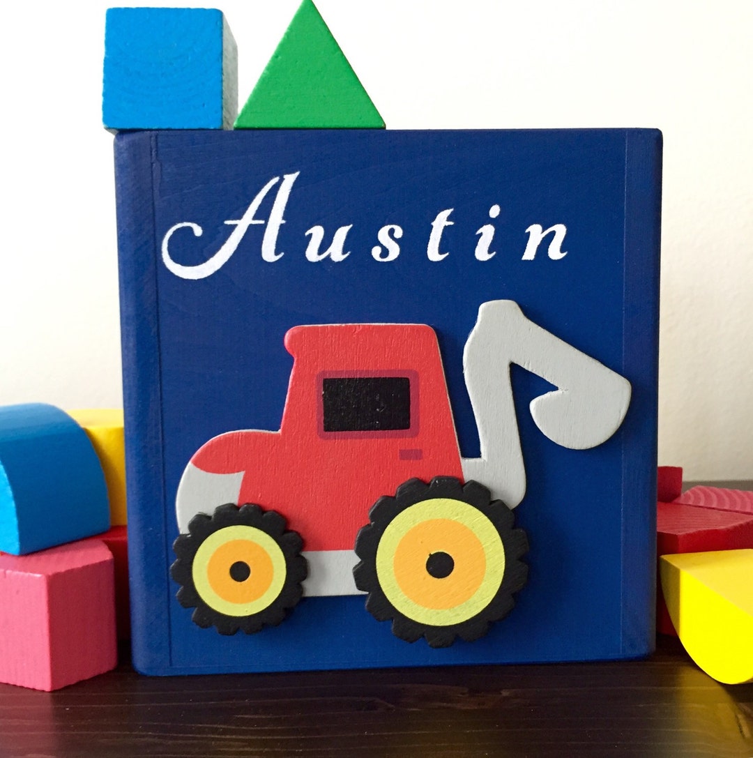 Wooden Baby Boy Toy Backhoe Wooden Tractor Wooden Farm Vehicle - Etsy