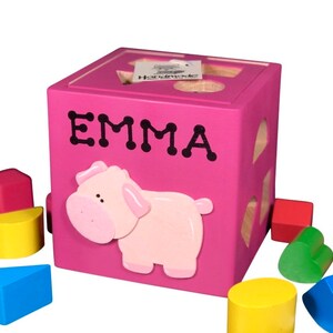 Pink Shape Sorter Box for Baby Girls Educational Montessori Toys ...