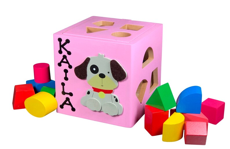 Pink Shape Sorter Box for Baby Girls Educational Montessori - Etsy