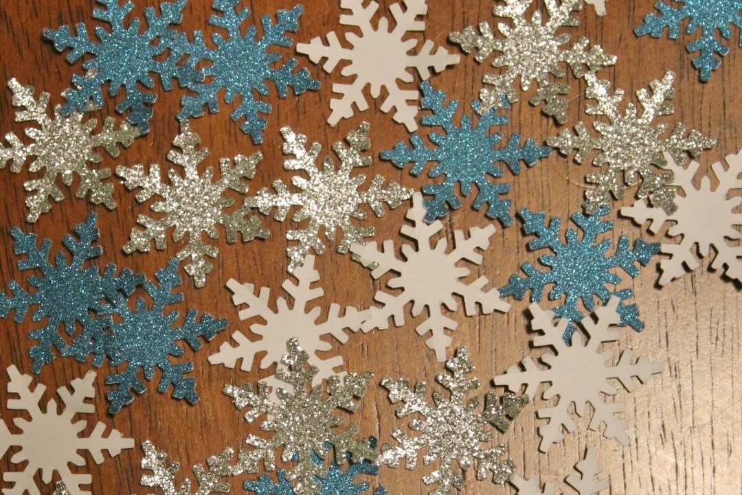 Customizable SPARKLE Snowflake Confetti- Set of 75- Let It Snow! - Etsy