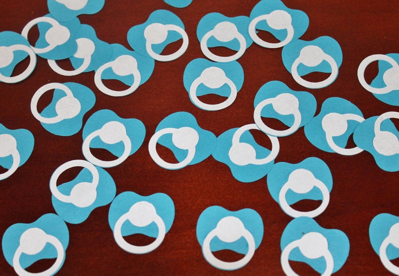 Blue Pacifier Confetti / Baby Shower Decor / Table Scatter / | Etsy