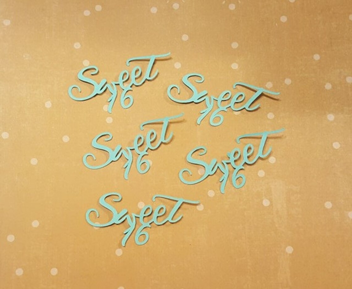 Customizable Sweet 16 Confetti- Set of 50-script Font - Etsy