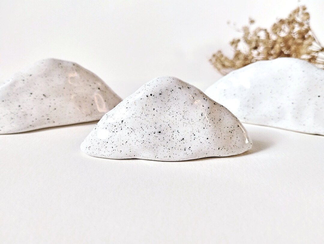 Handmade Ceramic Mountain Set of 3 | Zen Garden Diorama Figurines ...