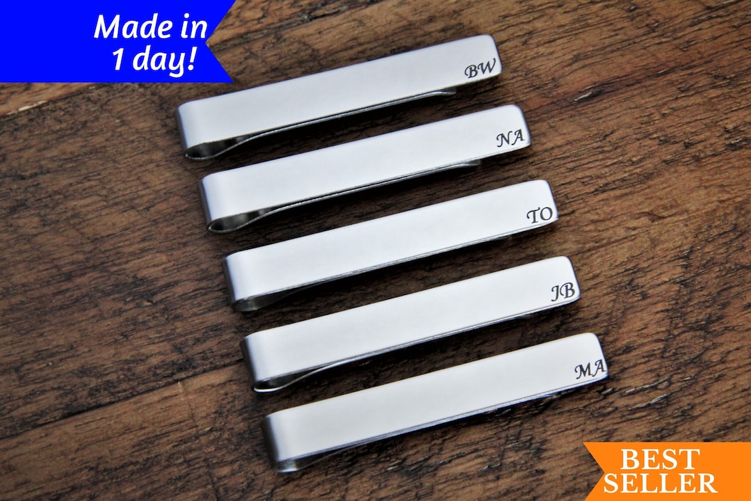 Personalized Tie Clips - Wedding Tie Clips - Groomsmen Tie Clip - Best ...