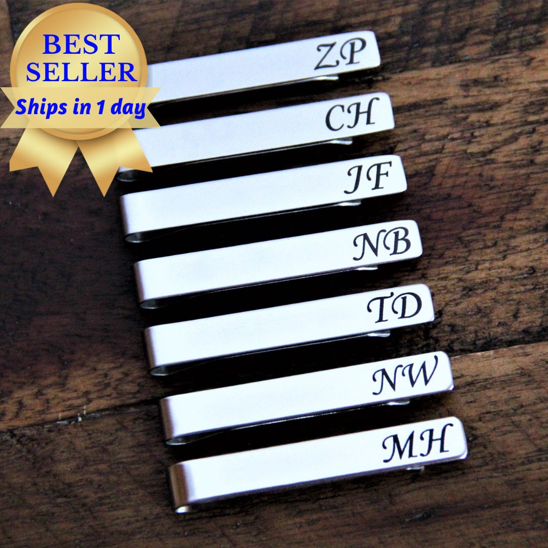 Personalized Tie Clips Wedding Tie Clips Groomsmen Tie Clip Best Man ...