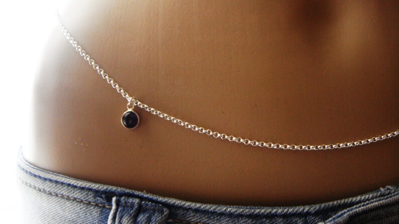 Sterling Silver 925 Body Jewelry Gemstone Belly Chain Waist Etsy